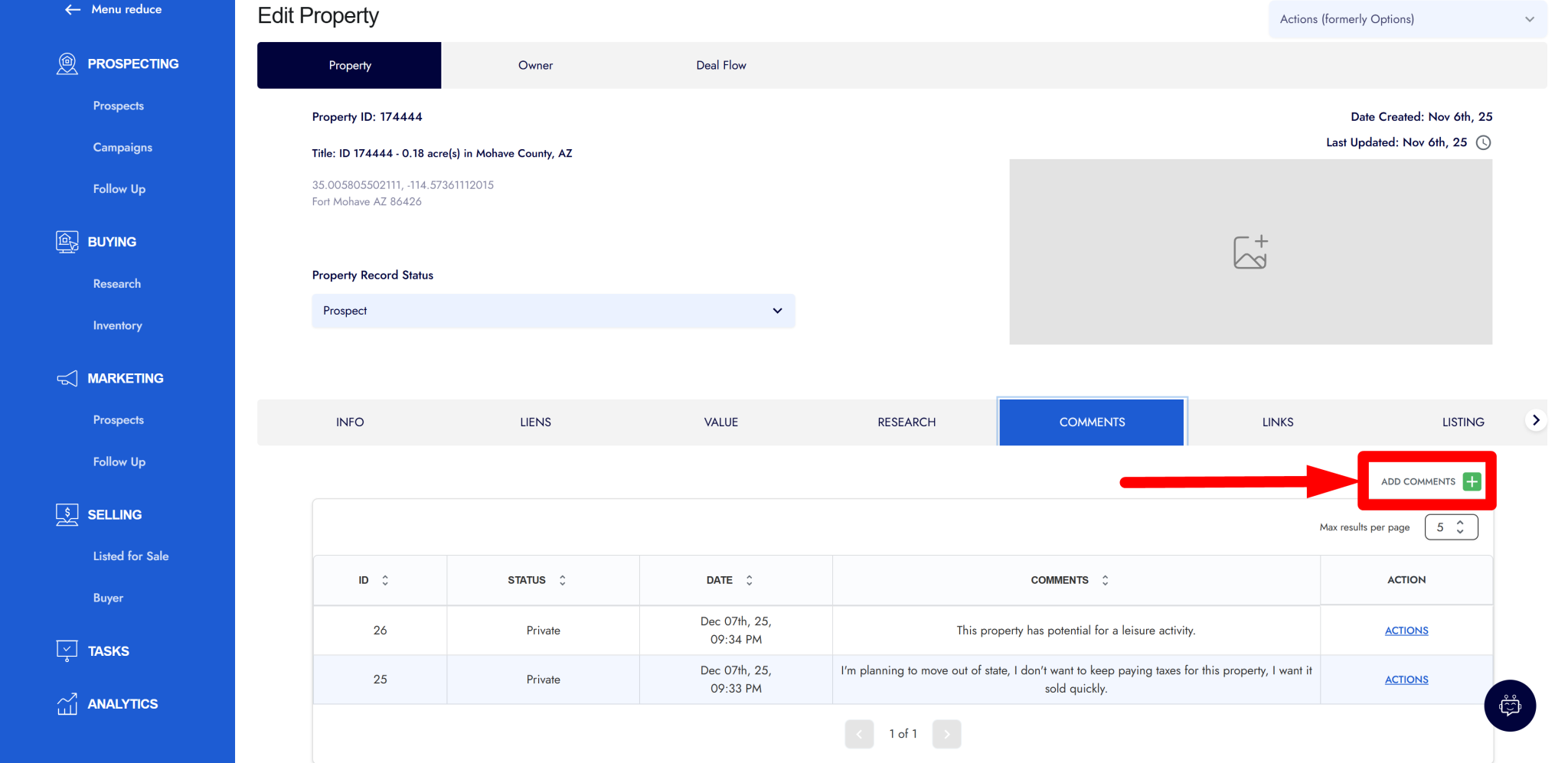 How To Add Comments To A Property Record - The Official Investment ...